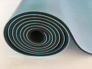 Printing PU surface Natural Rubber Yoga Mat with Laser engraved logo-Blue supplier