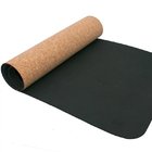 Patterned Design Cork Yoga Mat with thermal transfer printing,Non-Slip Yoga mat, Natural wood color supplier