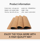 Yoga Mat, Cork material, Non-Slip Yoga mat, Natural Wood color, Thermal transfer printing, Natural rubber base supplier