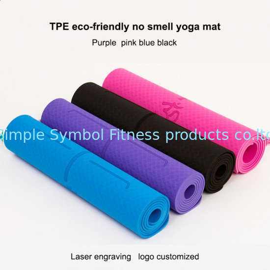 Anti Slip Surface TPE Foldable Yoga Mat , 4mm / 6mm Yoga Mat Premium Non slip supplier