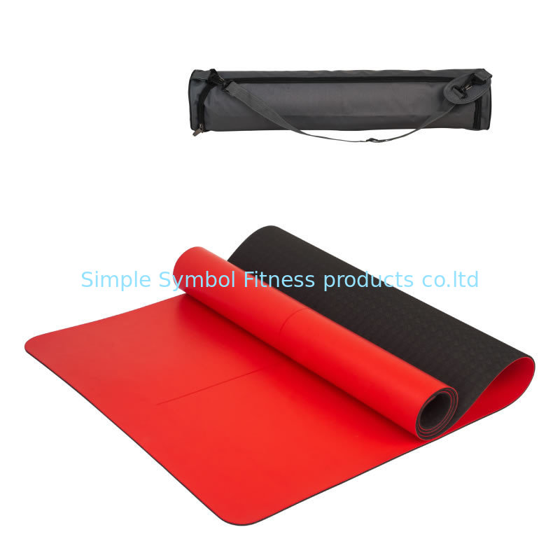 Non Slip Mat with Body Alignment Line. Best for Yoga, Pilates, Exercise, Workout, Bikram and Hot Yoga supplier