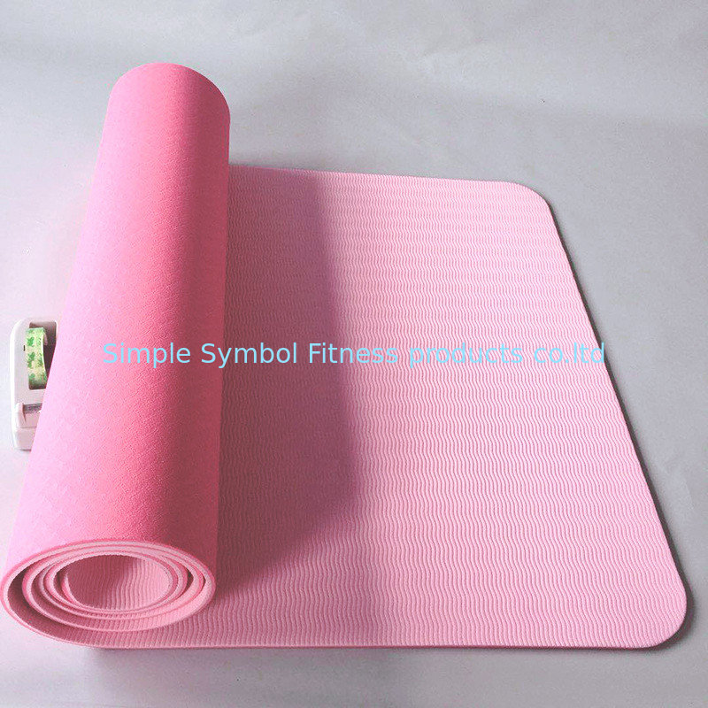 Environmentally Friendly Yoga Mats/ Harmless Thermoplastic Elastomer, Comfortable Non Toxic Fitness Mat/Gym Mat PINK supplier
