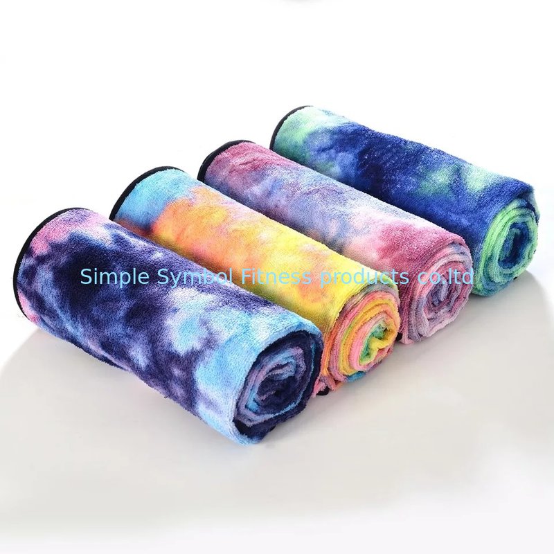 Tie-dyed Yoga Blankets Pilates Yoga Blankets Gymnastics Mat Absorb Sweat Yoga Towel Portable Non-slip Fitness Towel supplier