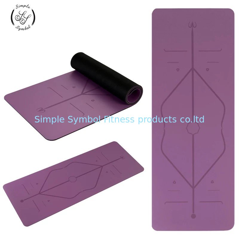 Natural Rubber Yoga Mat, Carved Body position lines Non-Slip Fitness pad Excercise Pad supplier