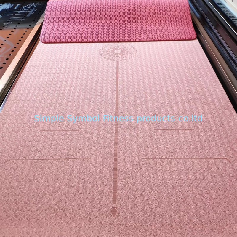 Two Tone Yoga Mat / Harmless Thermoplastic Elastomer, Comfortable Non Toxic Fitness Mat, non skid yoga mat PINK-ROSE supplier