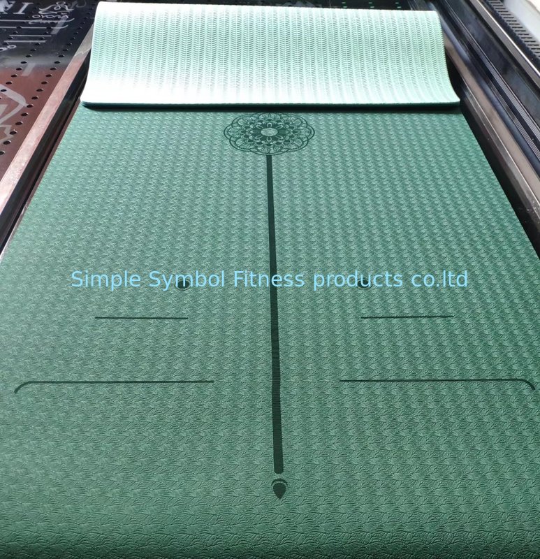 Two Tone Yoga Mat / Harmless Thermoplastic Elastomer, Comfortable Non Toxic Fitness Mat, non skid yoga mat dark green supplier